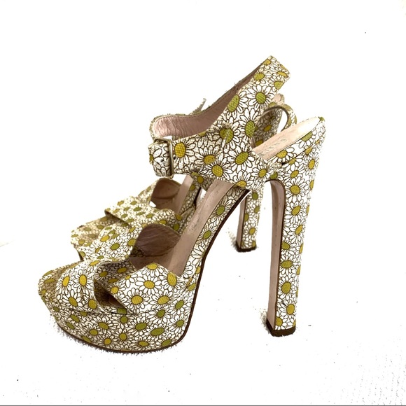 RED Valentino | Shoes | Red Valentino Floral Print Platform Sandals ...